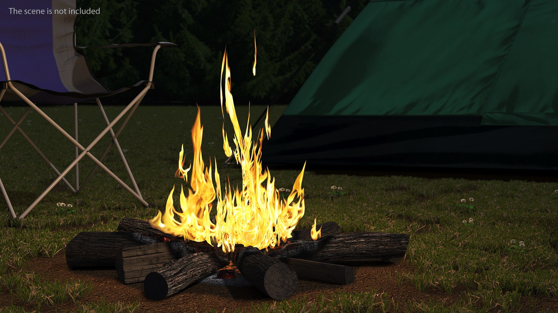 3D Campfire With Burning Logs - TurboSquid 2270116