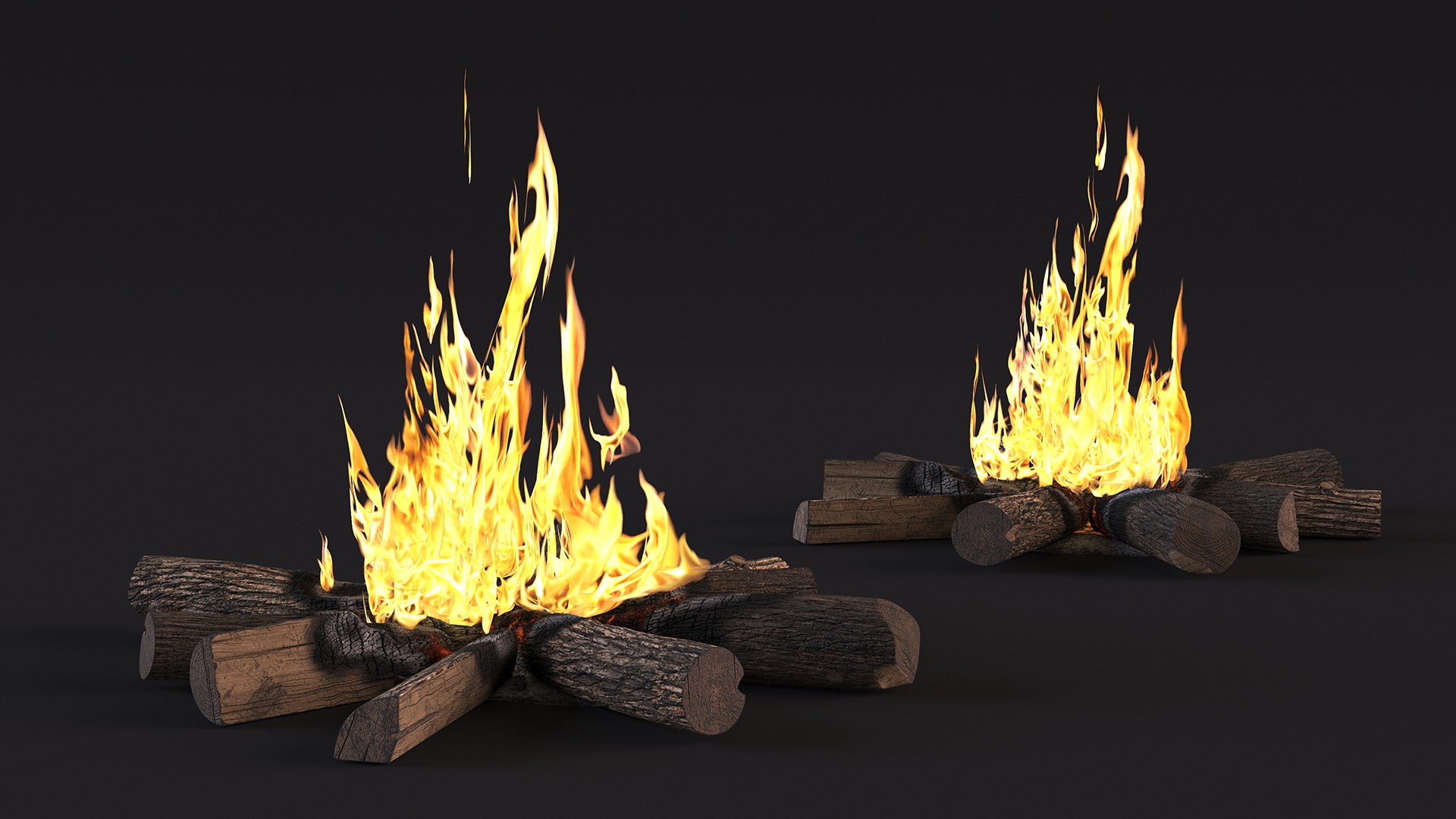 3D Campfire With Burning Logs - TurboSquid 2270116