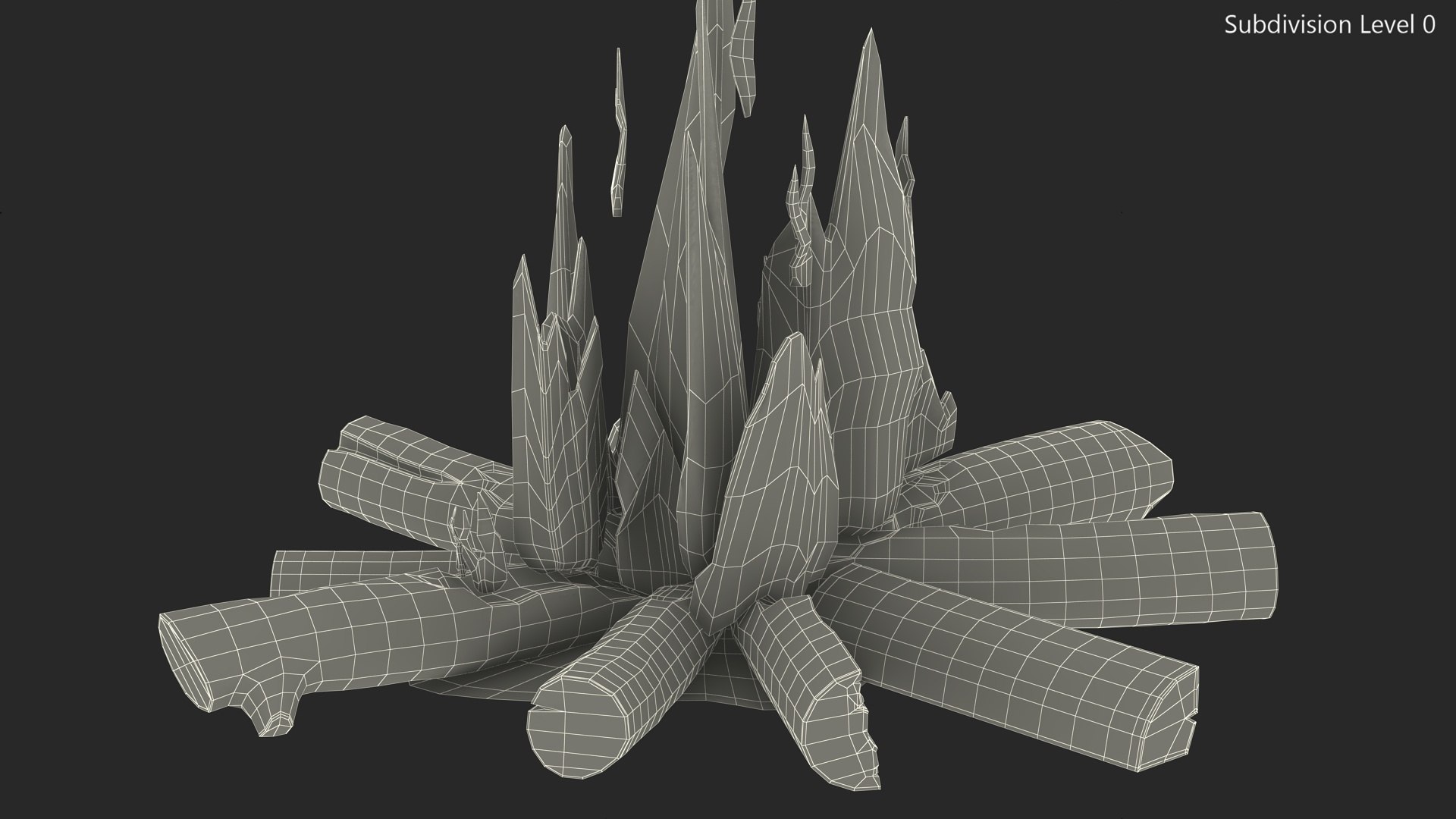 3D Campfire With Burning Logs - TurboSquid 2270116