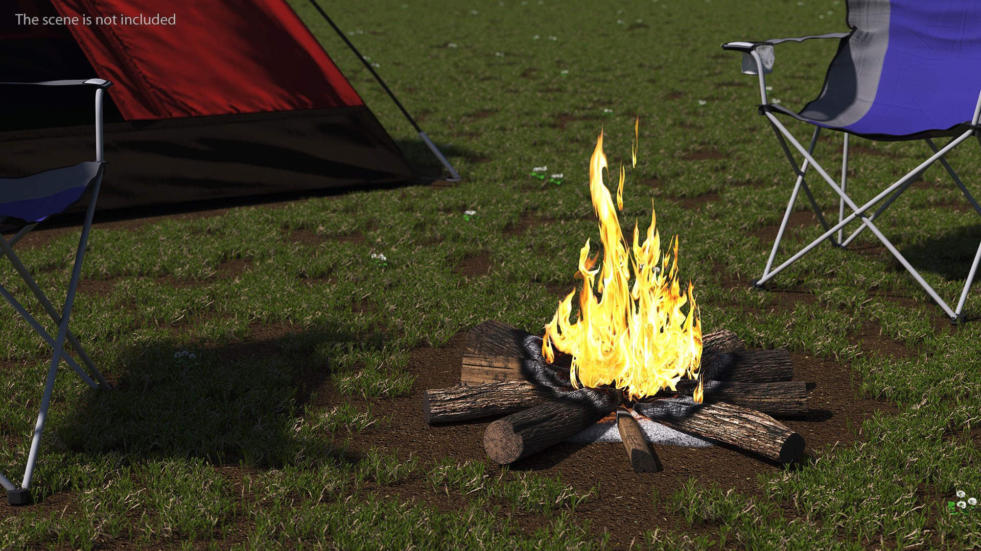 3D Campfire With Burning Logs - TurboSquid 2270116