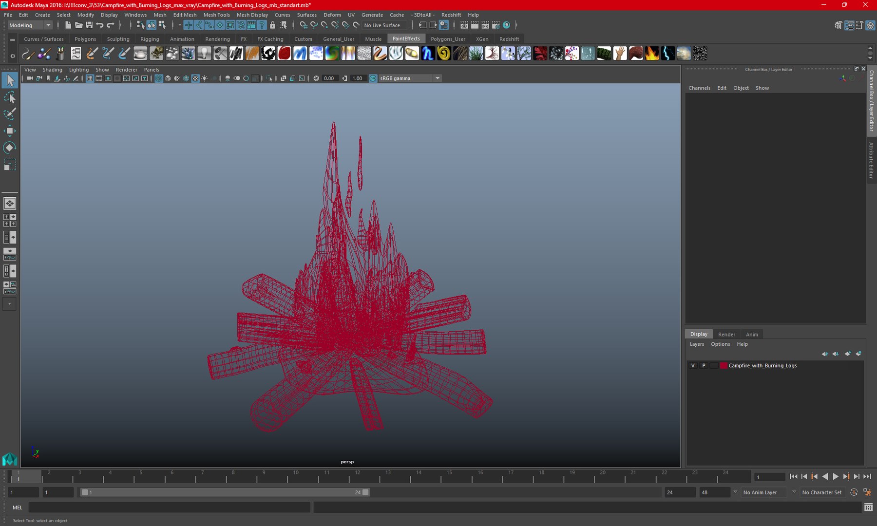 3D Campfire With Burning Logs - TurboSquid 2270116