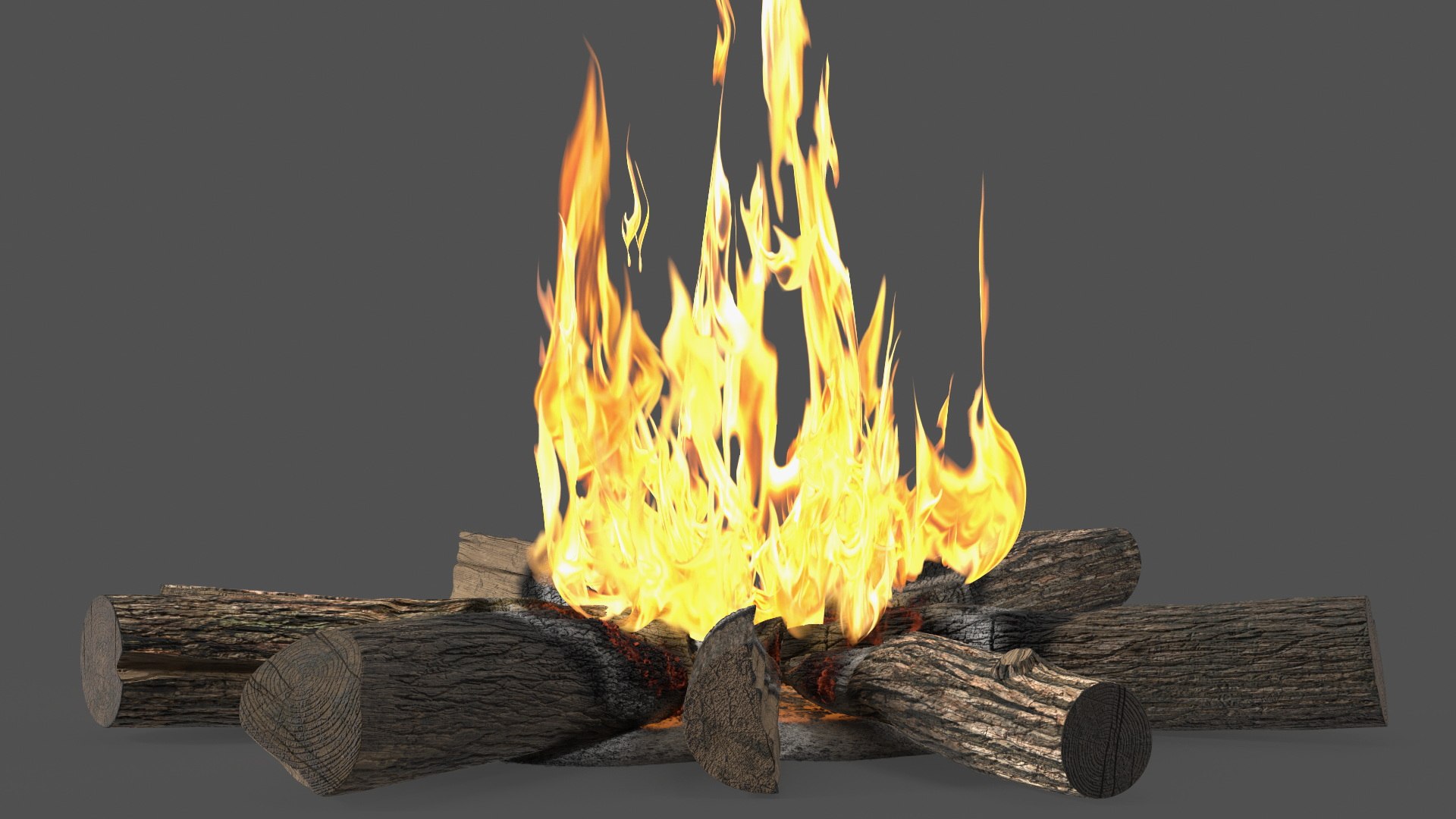 3D Campfire With Burning Logs - TurboSquid 2270116