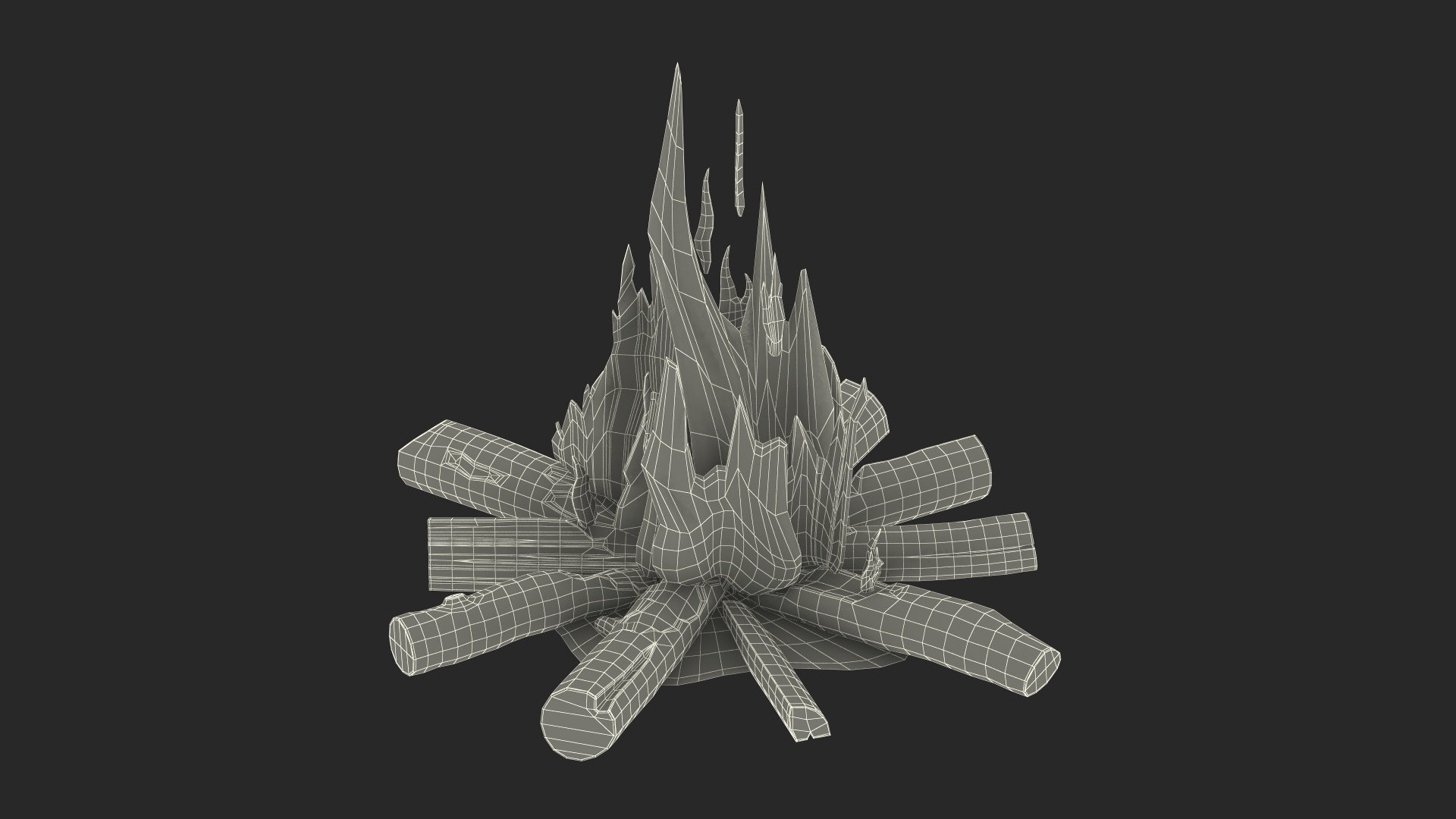 3D Campfire With Burning Logs - TurboSquid 2270116