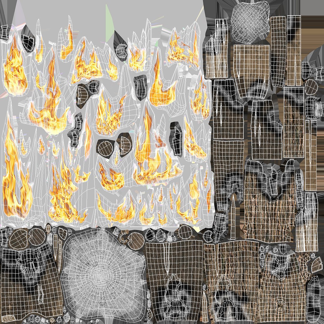 3D Campfire With Burning Logs - TurboSquid 2270116