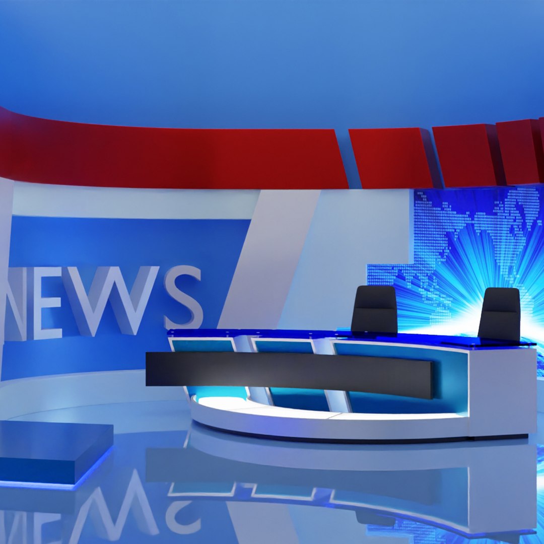 3D News Set - Virtual Set Model - TurboSquid 1859944