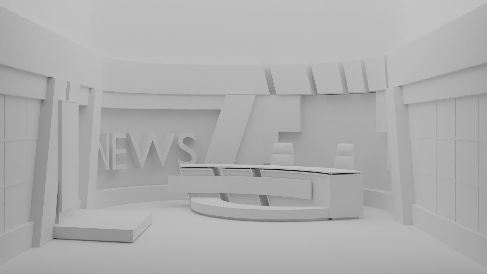 3D News Set - Virtual Set Model - TurboSquid 1859944