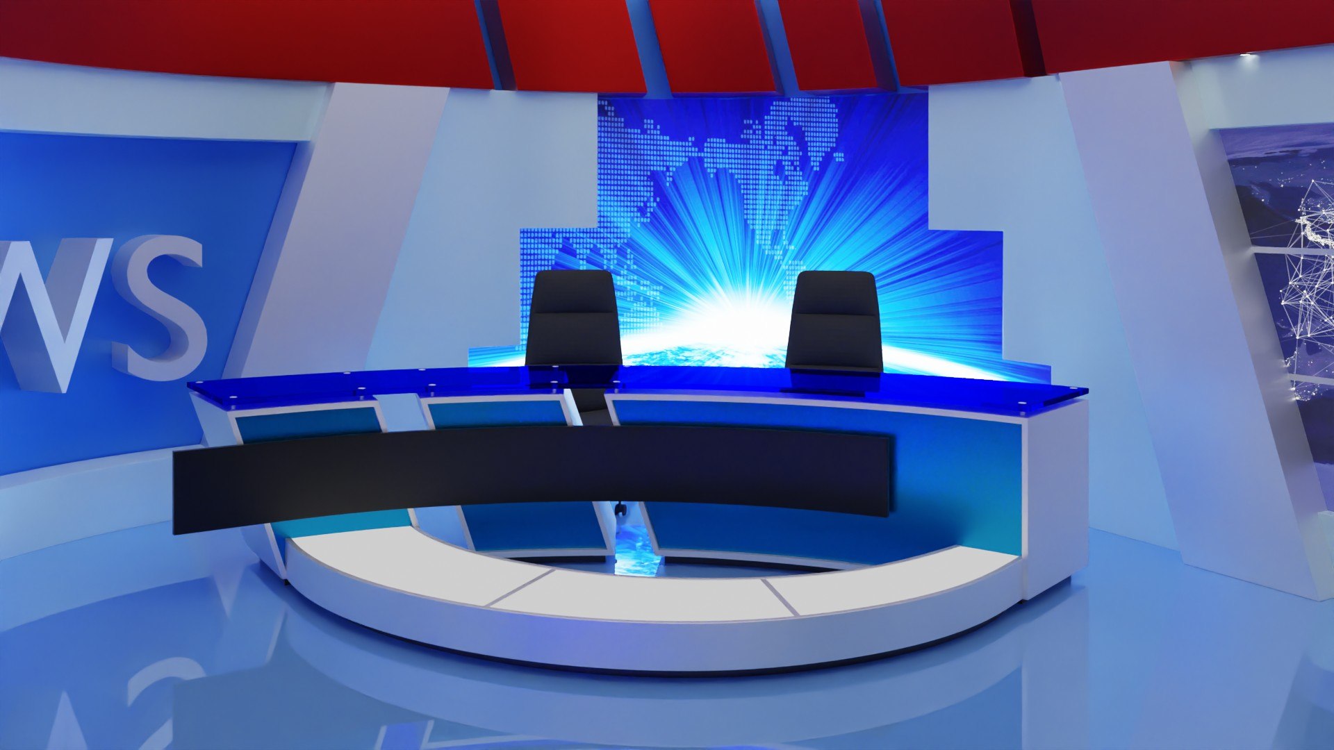 3D News Set - Virtual Set Model - TurboSquid 1859944