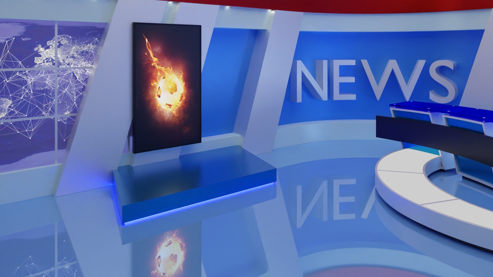 3D News Set - Virtual Set Model - TurboSquid 1859944