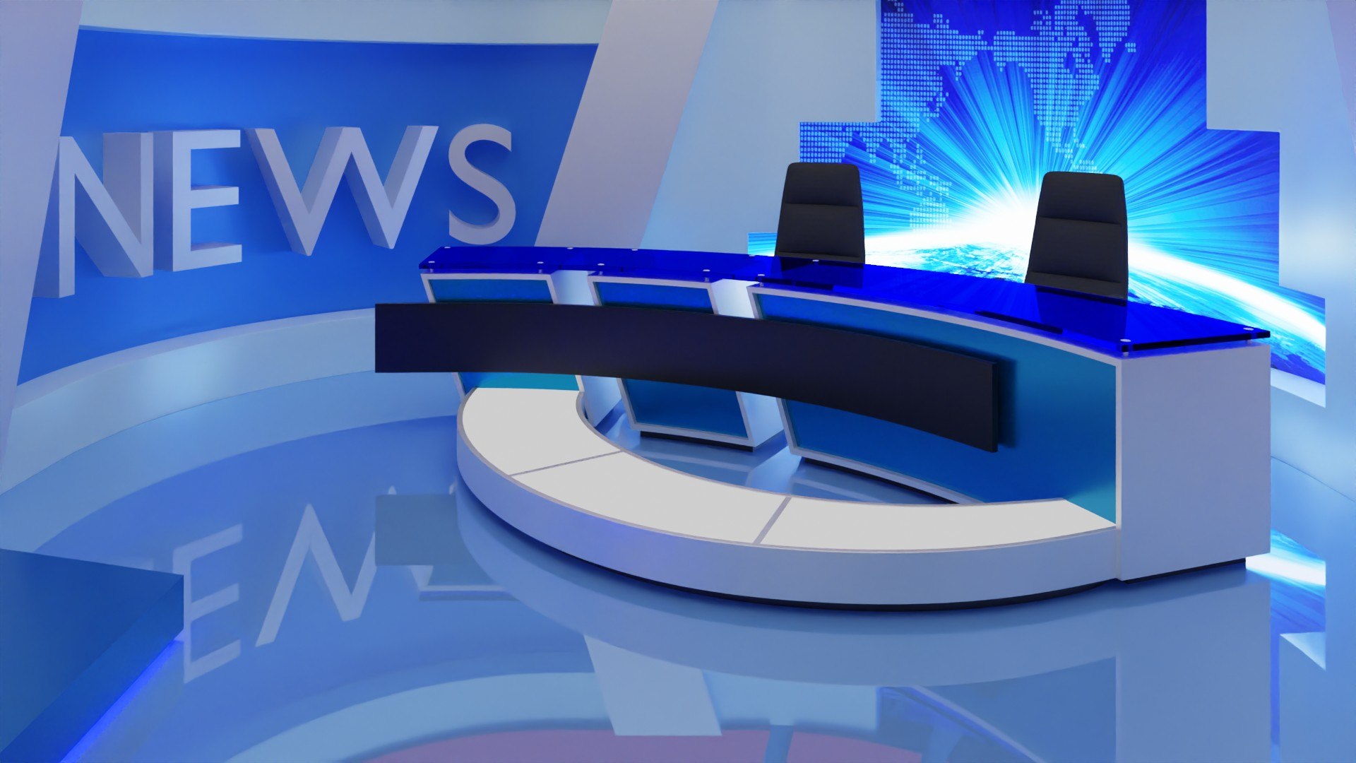 3D News Set - Virtual Set Model - TurboSquid 1859944