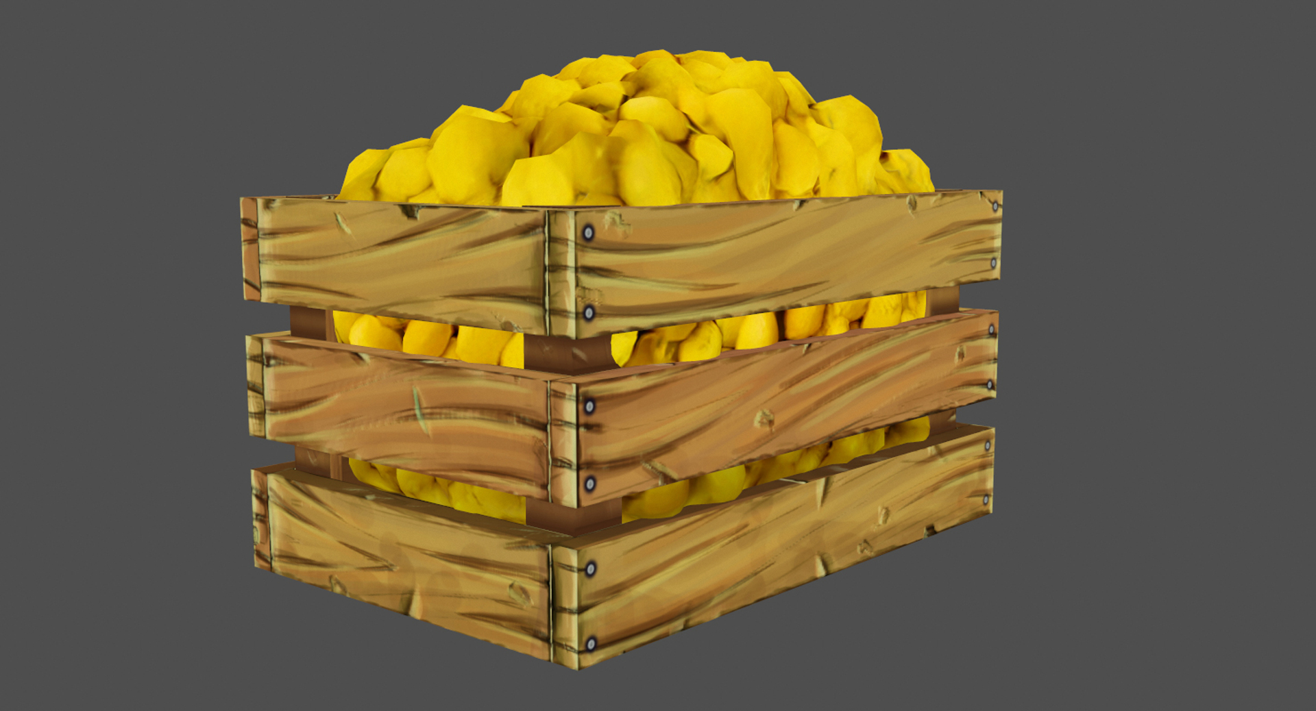 3d Crate Lemons Polys
