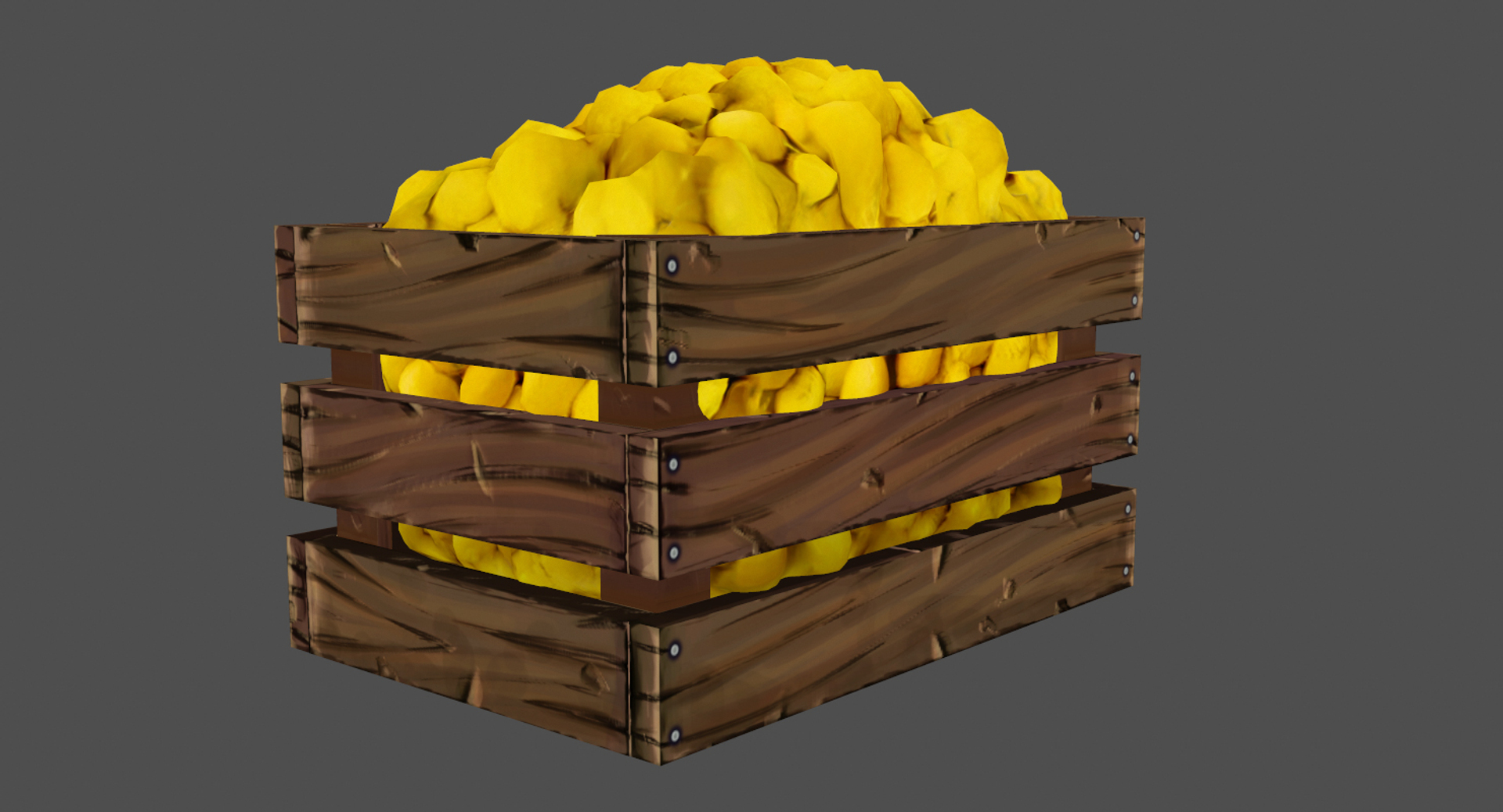 3d Crate Lemons Polys