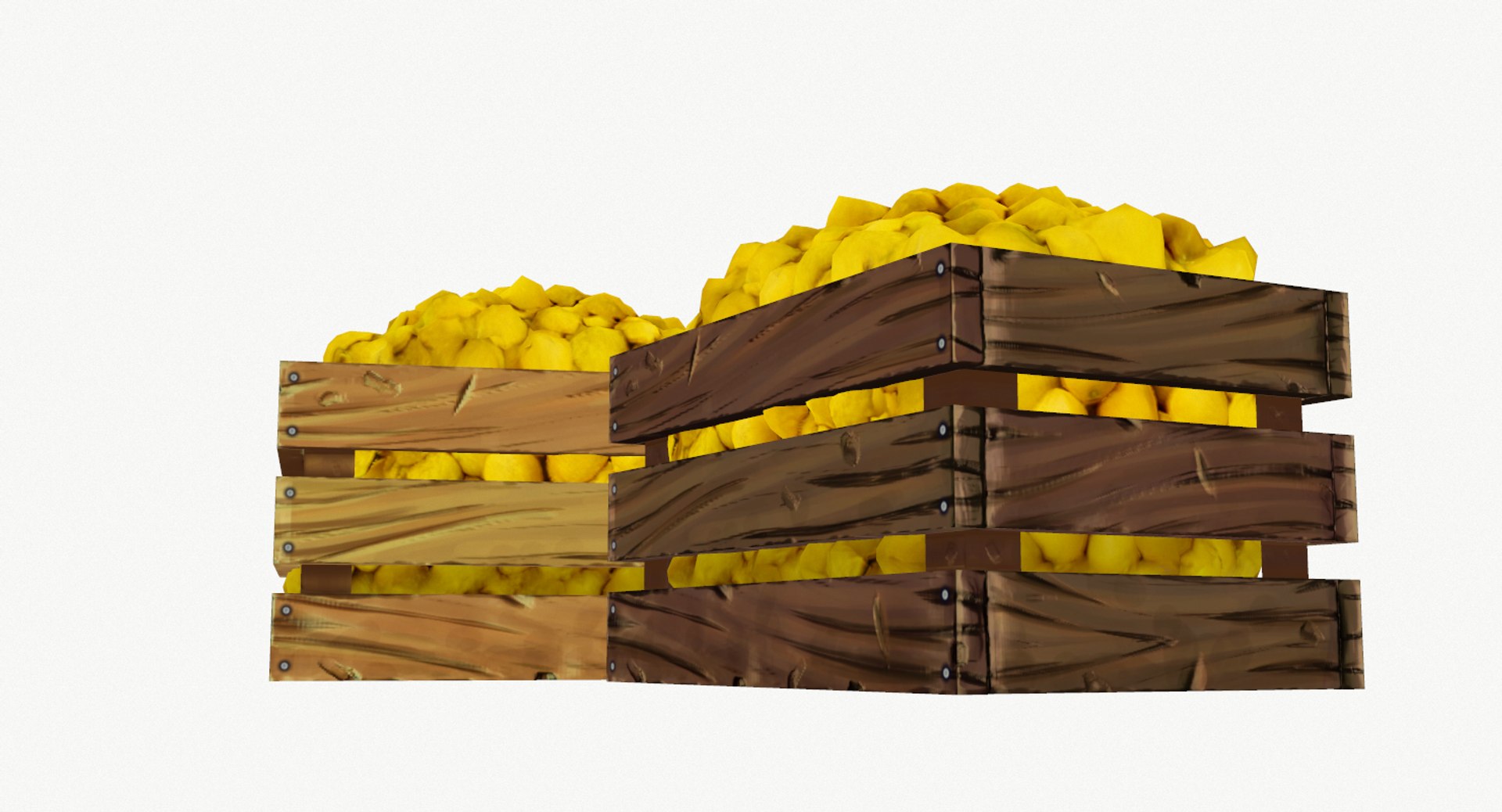 3d Crate Lemons Polys