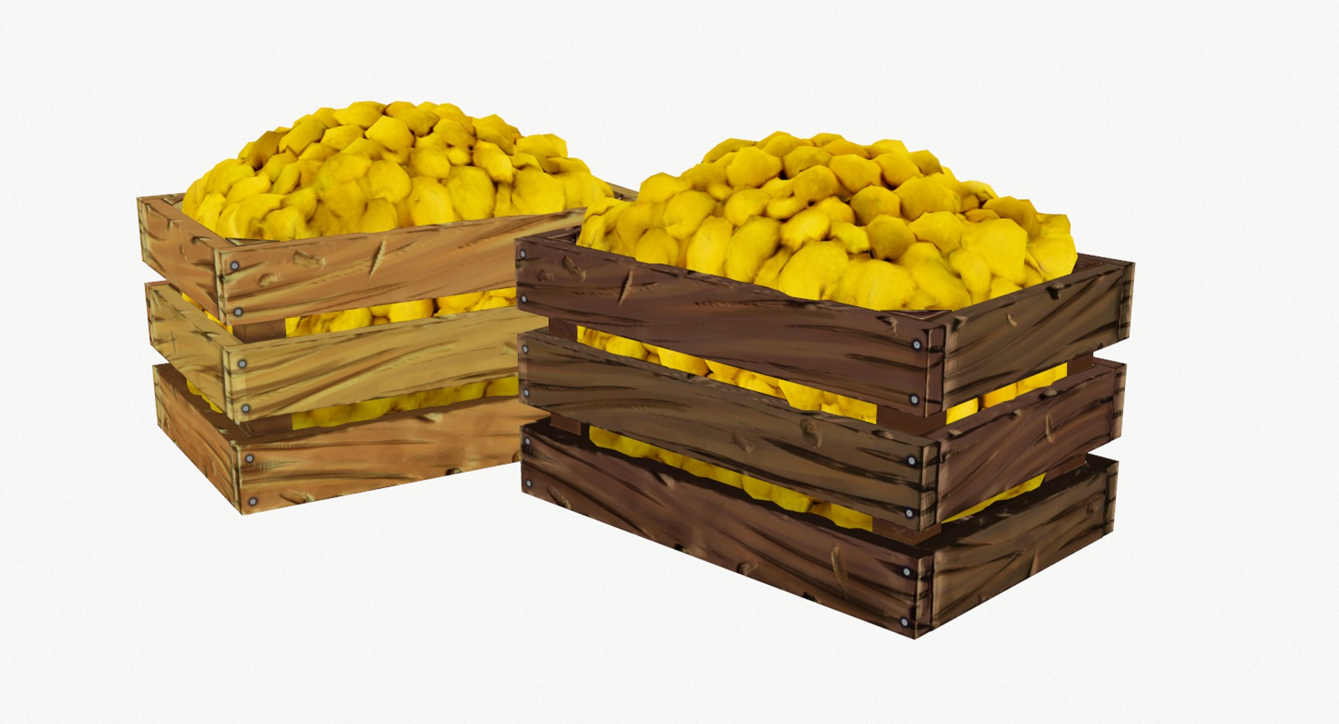 3d Crate Lemons Polys