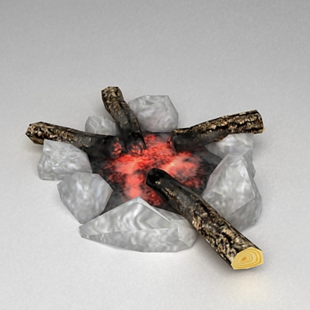 Campfire Animation Logs 3d Model