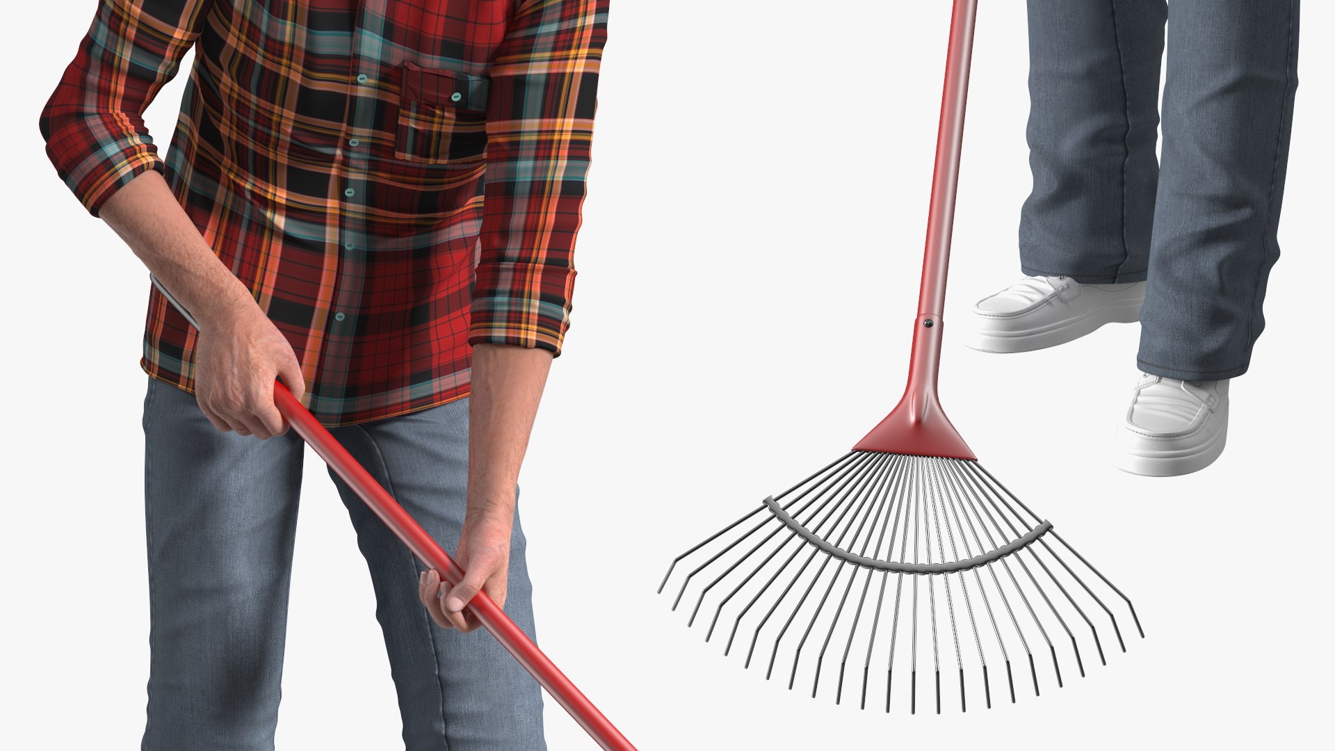 Korean Old Aged Man Raking 3D - TurboSquid 2121444