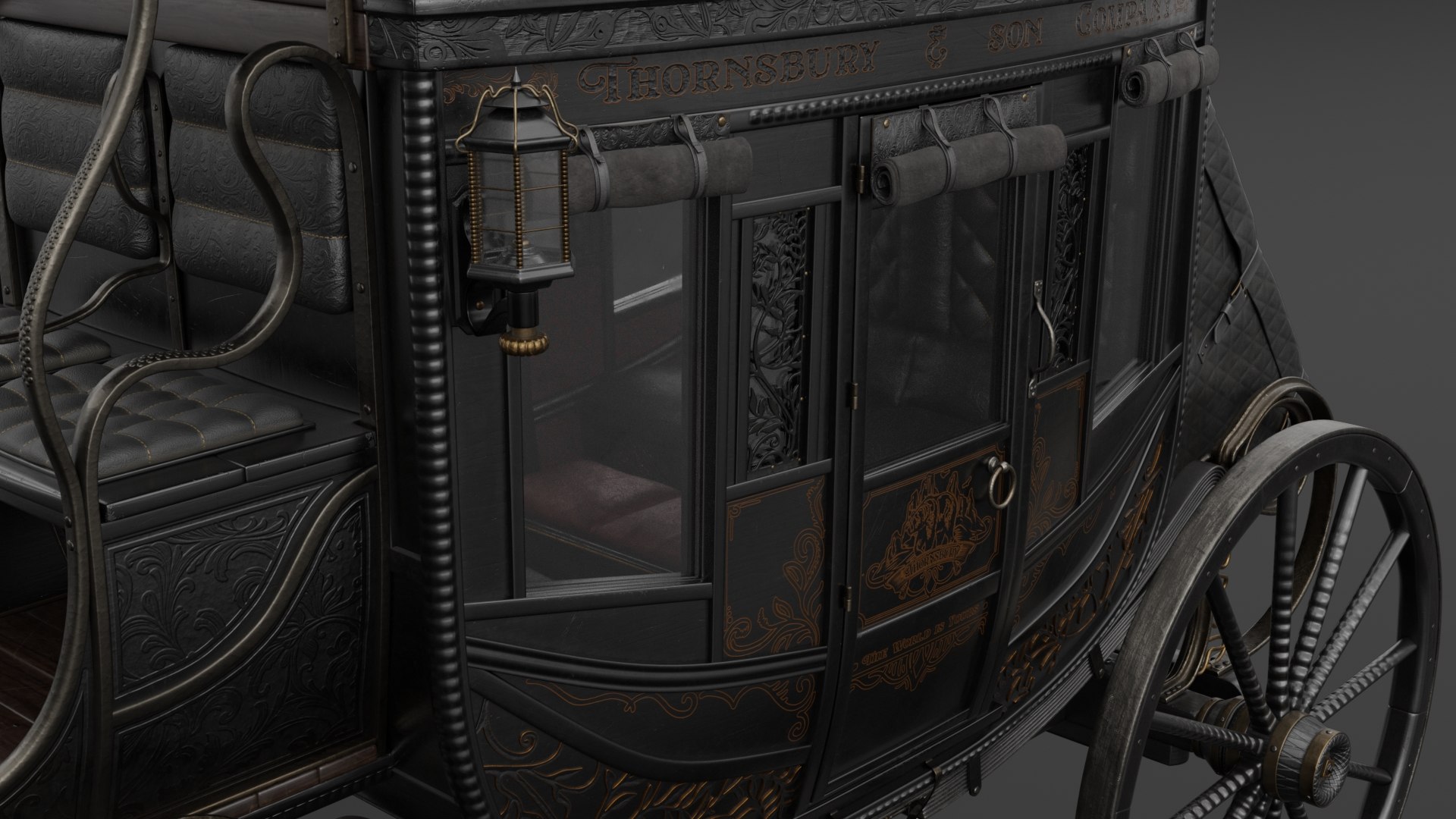 3D Stage Coach Carriage Black - TurboSquid 2224856