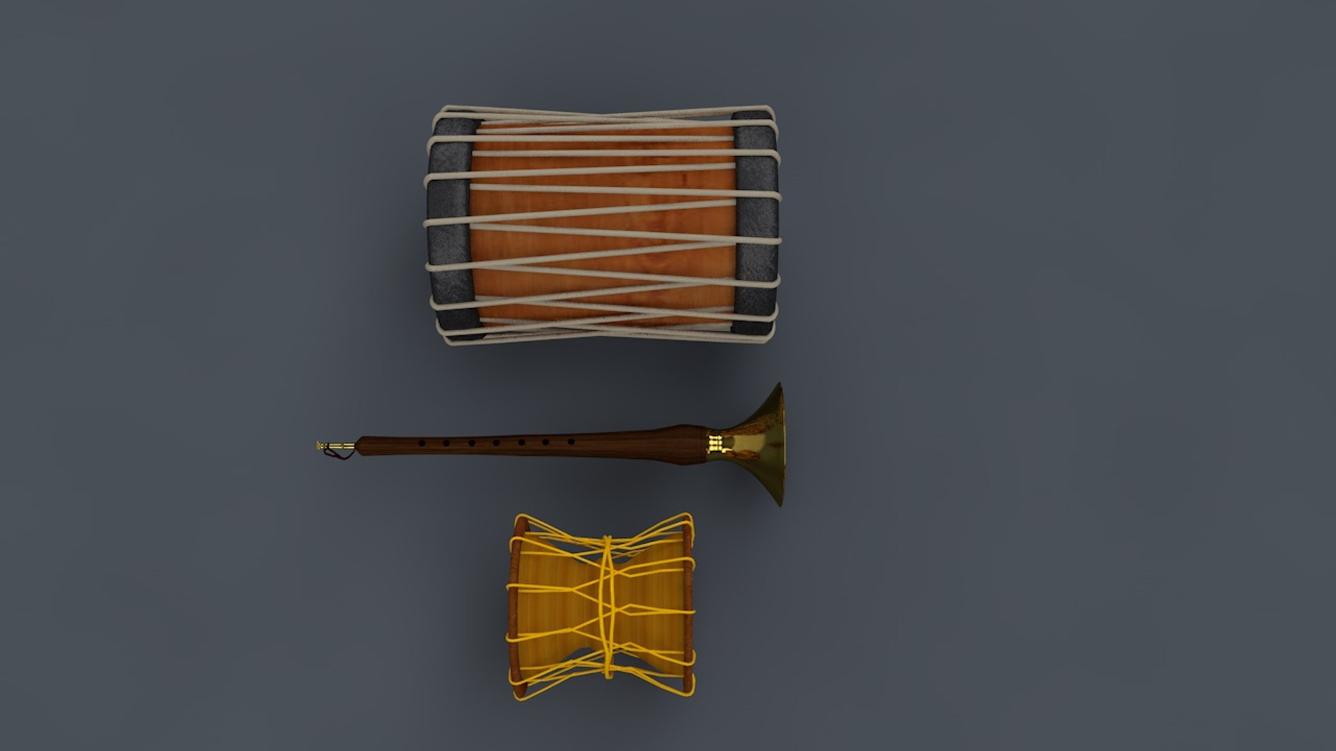 3D Chenda Indian Musical Instruments Model - TurboSquid 1623716