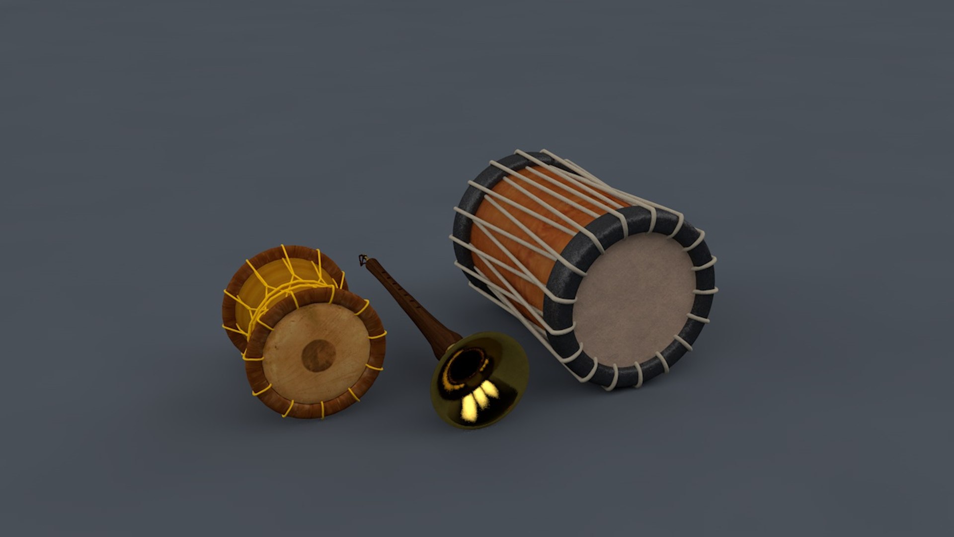 3D Chenda Indian Musical Instruments Model - TurboSquid 1623716