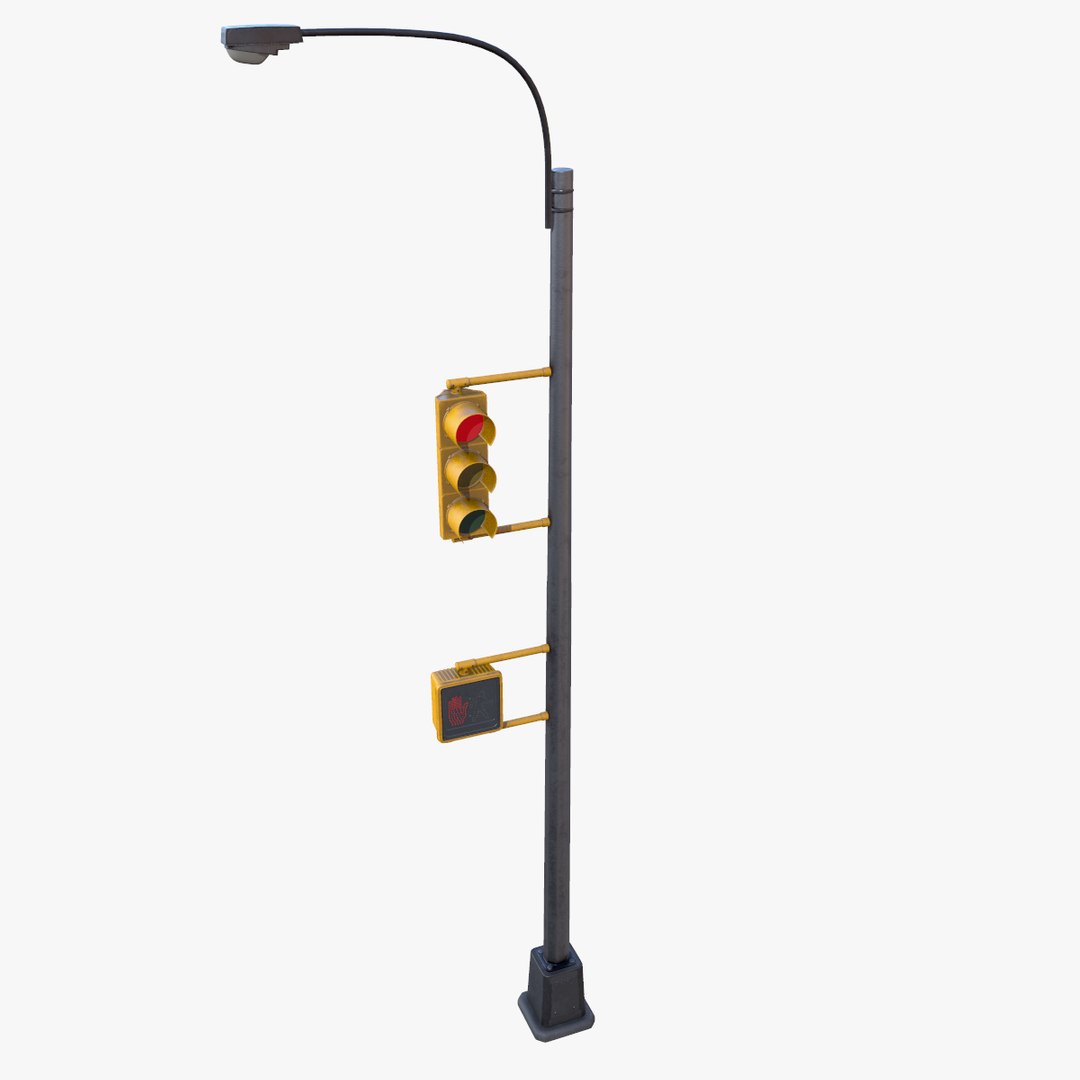 3d model traffic light lamp pbr