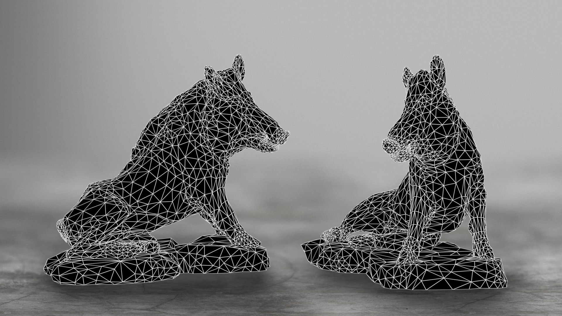 3D Model Low-poly Animal Statues Pack - TurboSquid 1632853