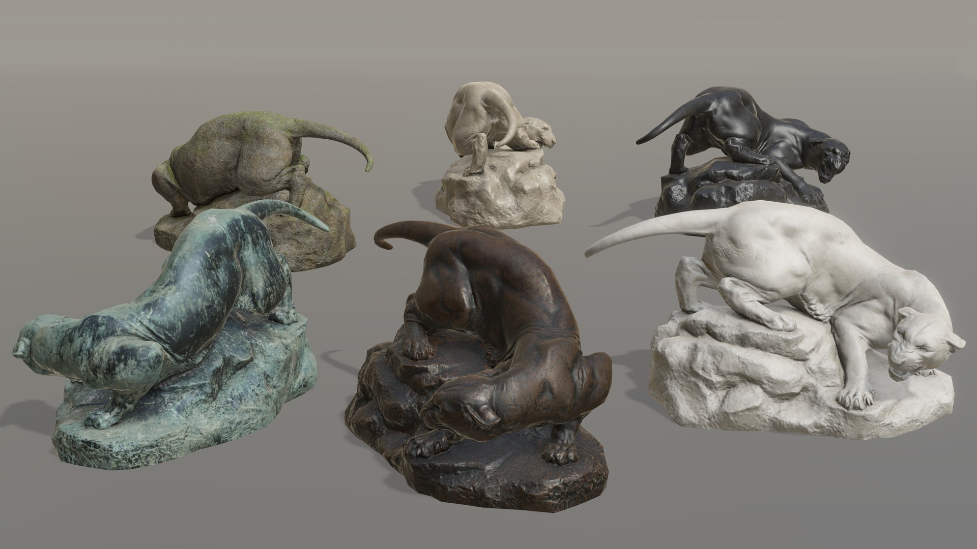3D Model Low-poly Animal Statues Pack - TurboSquid 1632853