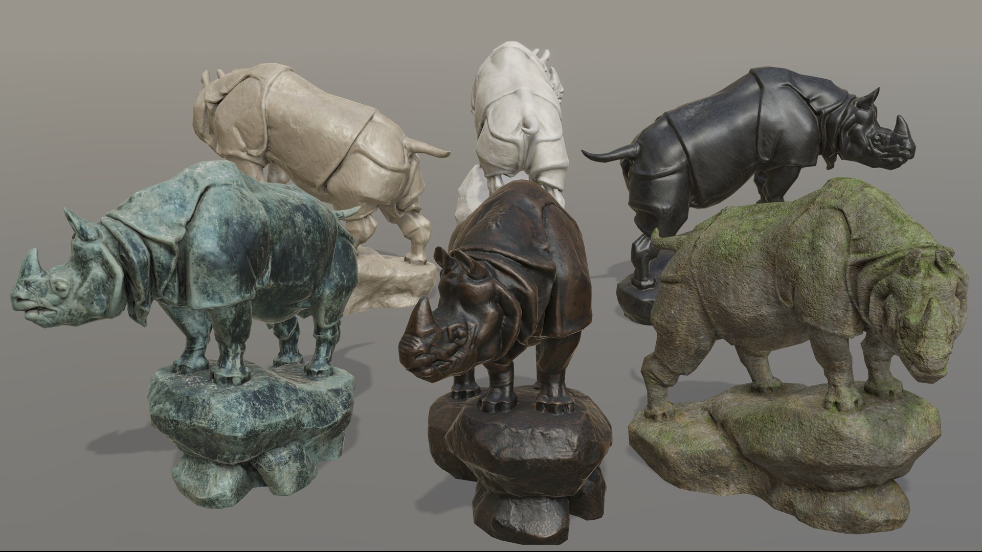 3D Model Low-poly Animal Statues Pack - TurboSquid 1632853