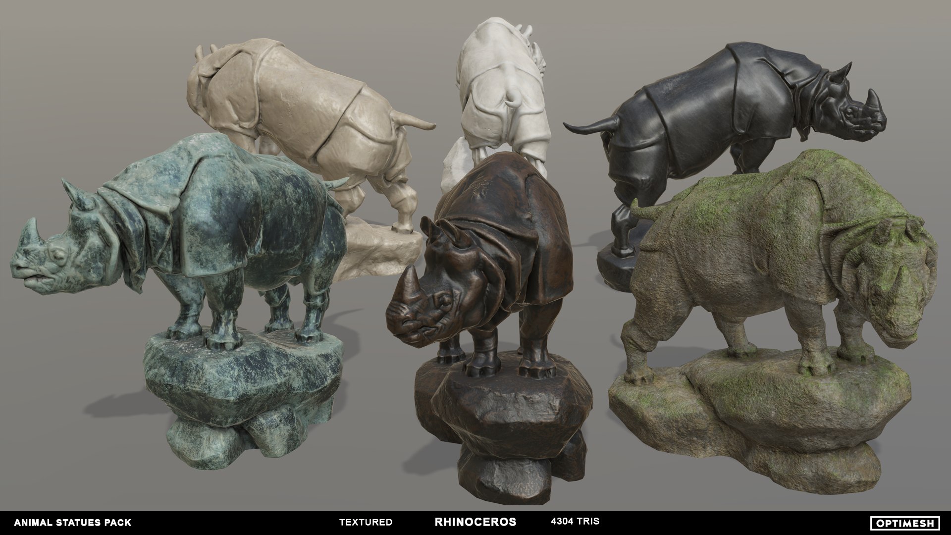 3D Model Low-poly Animal Statues Pack - TurboSquid 1632853