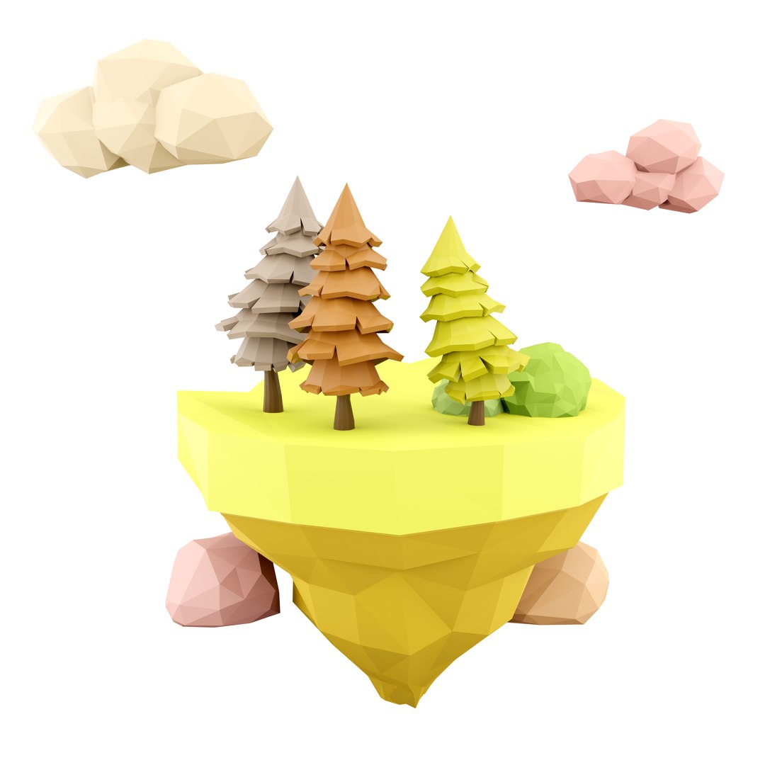 3D 3d Hovering Green Island Icon - TurboSquid 2055872