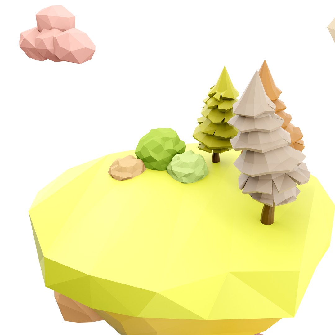 3D 3d Hovering Green Island Icon - TurboSquid 2055872