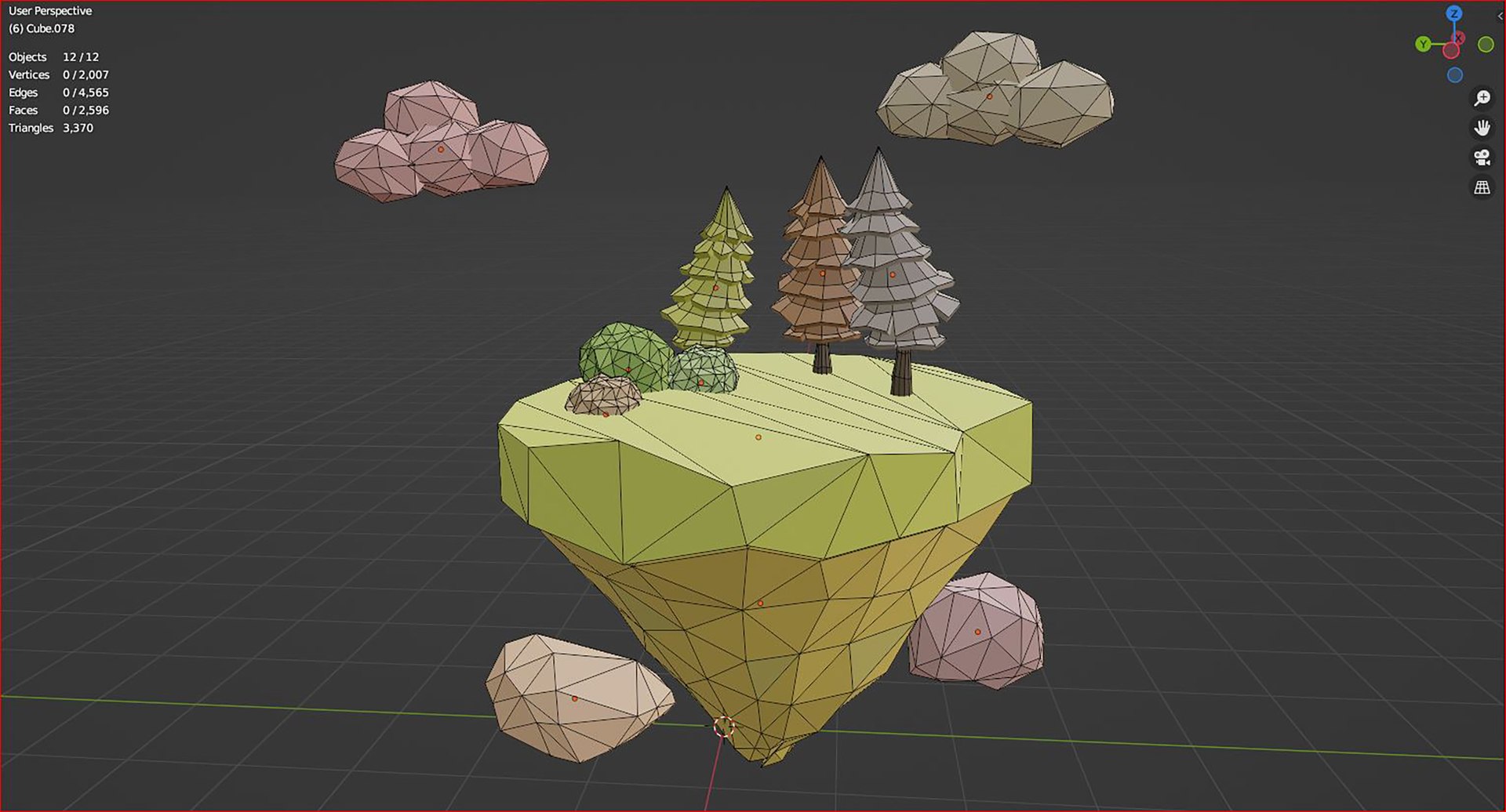 3D 3d Hovering Green Island Icon - TurboSquid 2055872