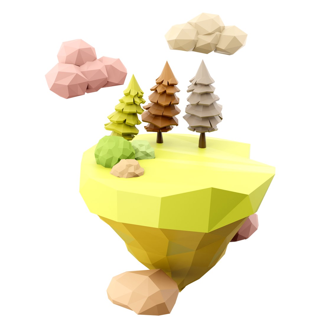 3D 3d Hovering Green Island Icon - TurboSquid 2055872