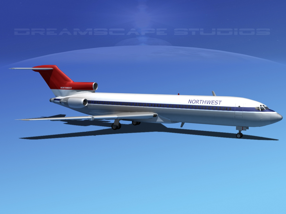 3d airline boeing 727 727-200 model