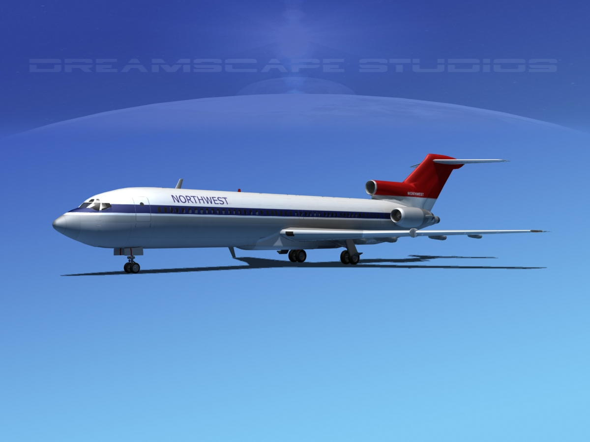 3d airline boeing 727 727-200 model