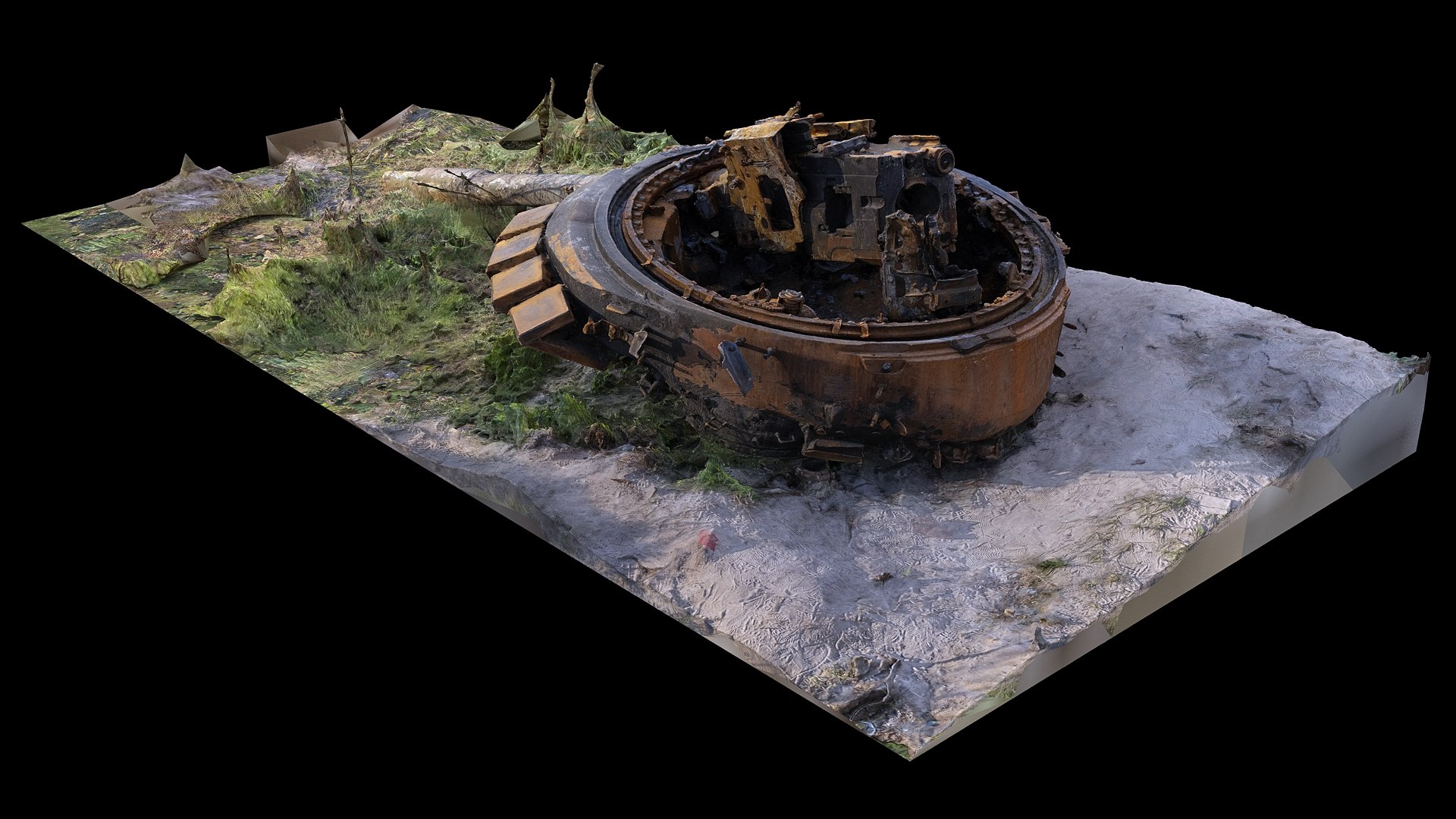 Burned Tower Of A Russian Tank Model - TurboSquid 1905388