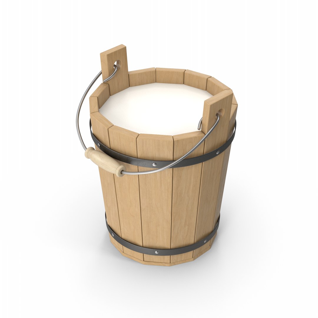 Wooden Milk Bucket 3D Model - TurboSquid 2260433