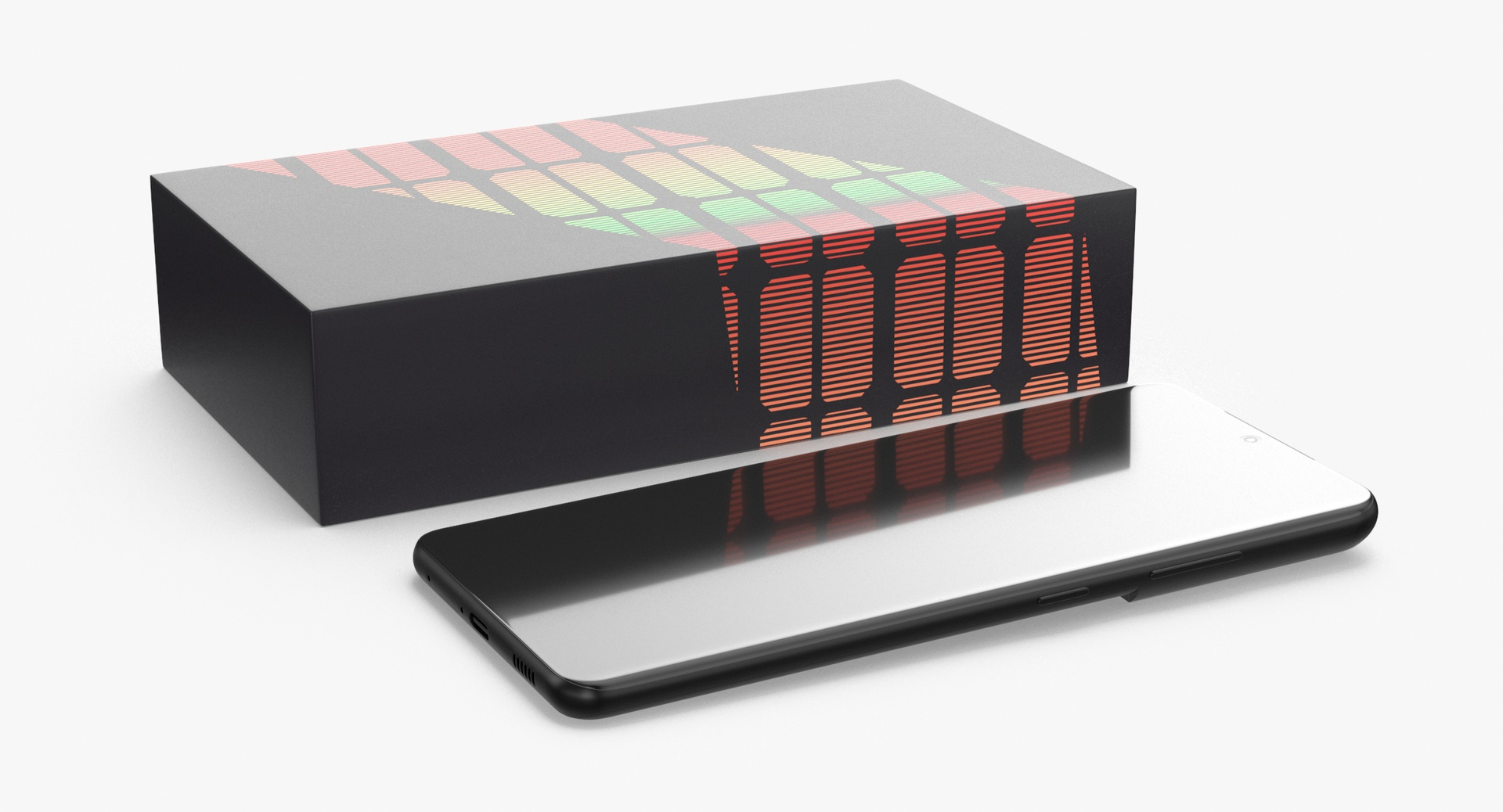 3D Cell Phone Type 02 Device and Box with Color Variations model ...