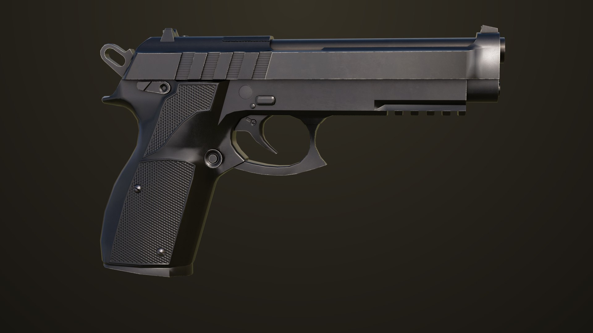 Pistol 01 Generic All PBR Unity UE Textures Included 3D Model ...