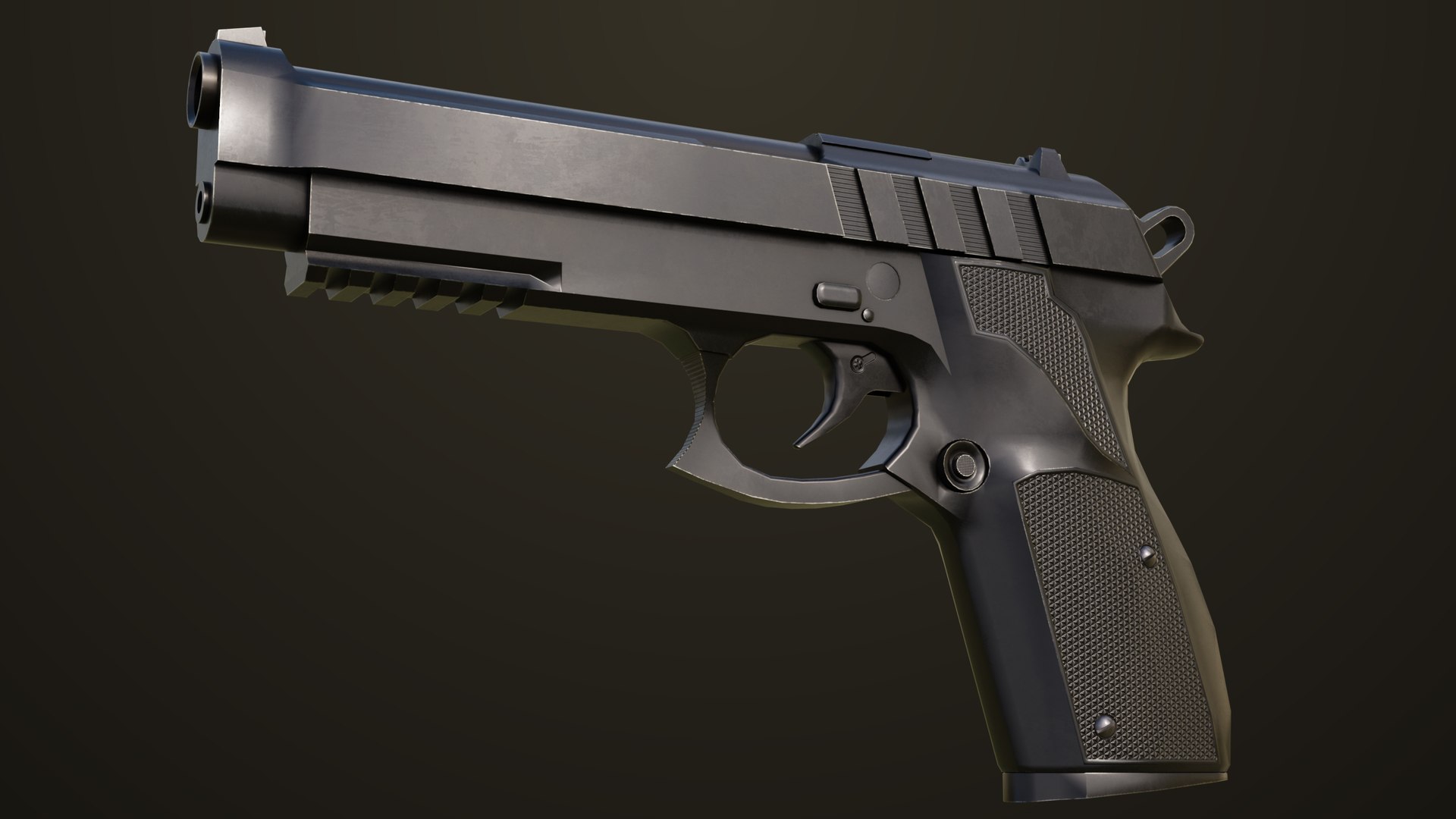 Pistol 01 Generic All PBR Unity UE Textures Included 3D Model ...
