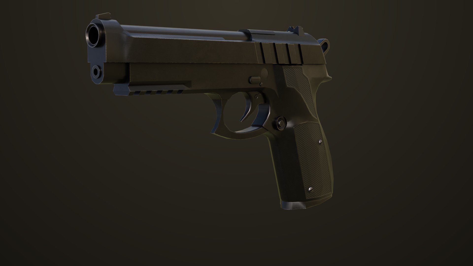 Pistol 01 Generic All PBR Unity UE Textures Included 3D Model ...