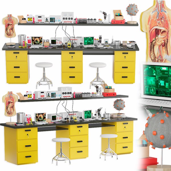 3D model medical laboratory set - TurboSquid 1224300