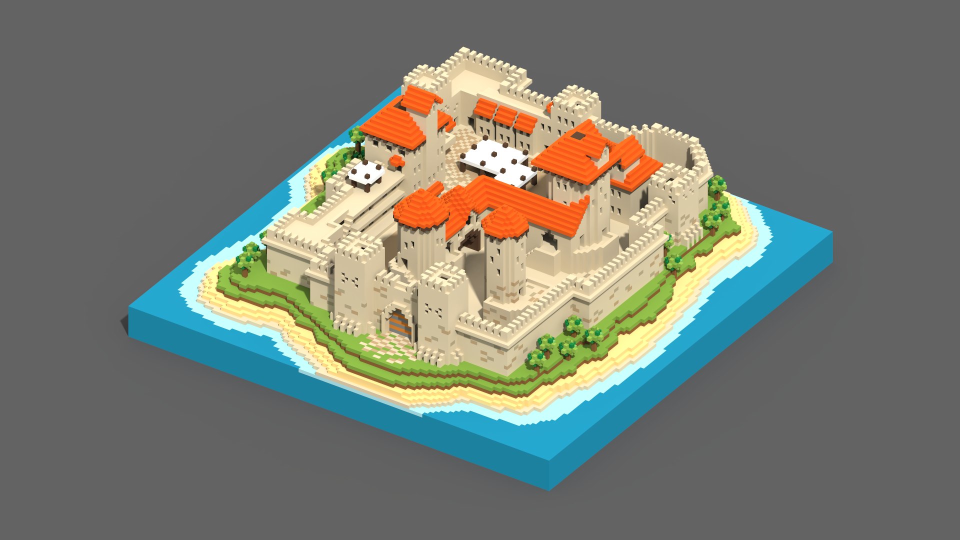 Castle Voxel 3D Model - TurboSquid 1261883