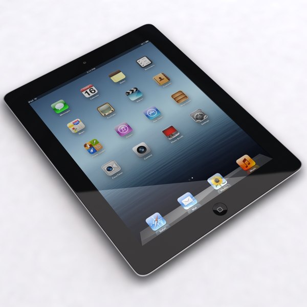 apple ipad 3 4 3d model