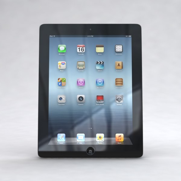 apple ipad 3 4 3d model