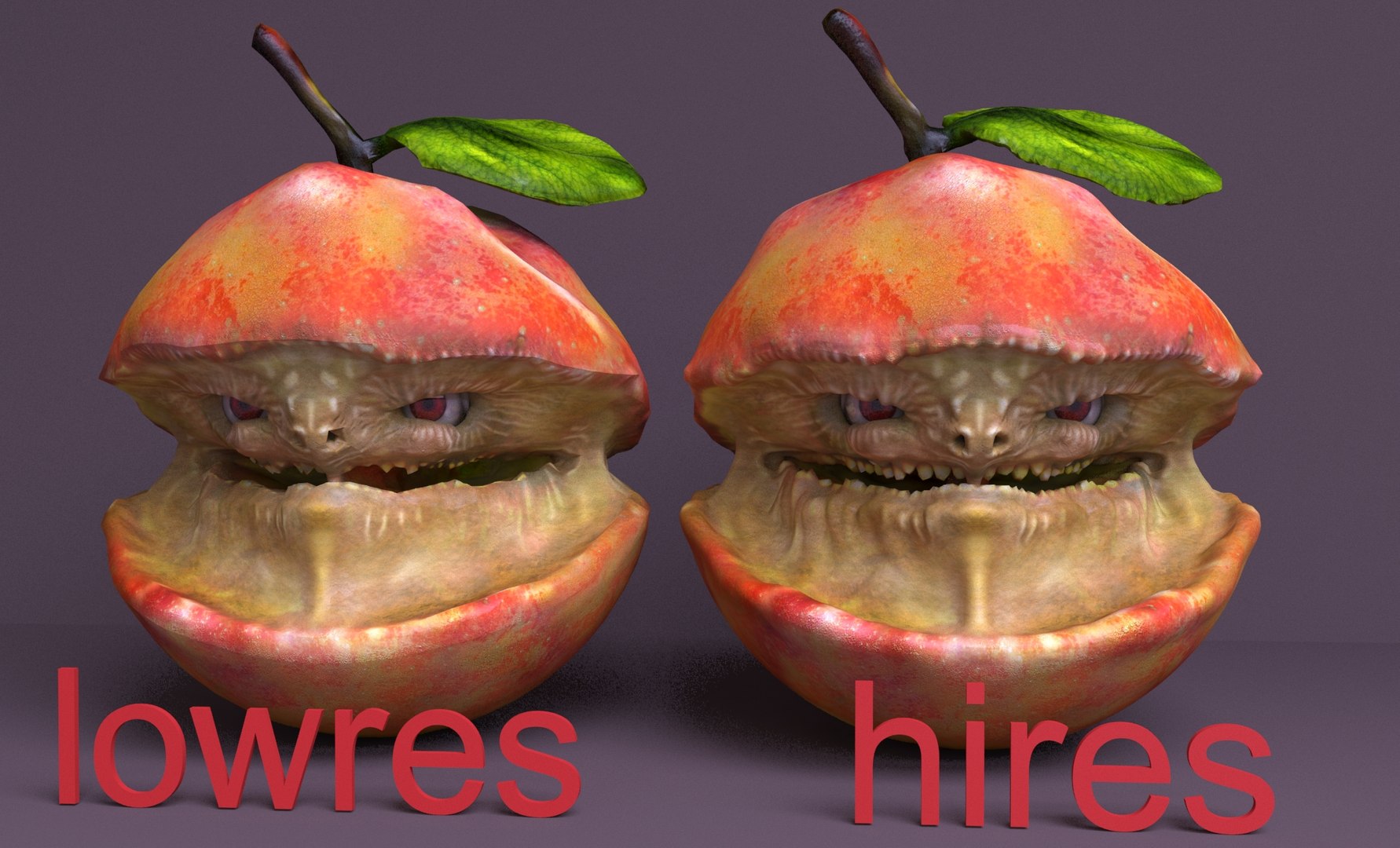 3D Character Infected Apple - TurboSquid 1522561