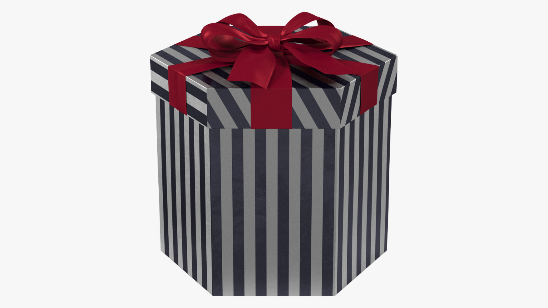 Hexagon Striped Gift Box 3D Model - TurboSquid 1605531