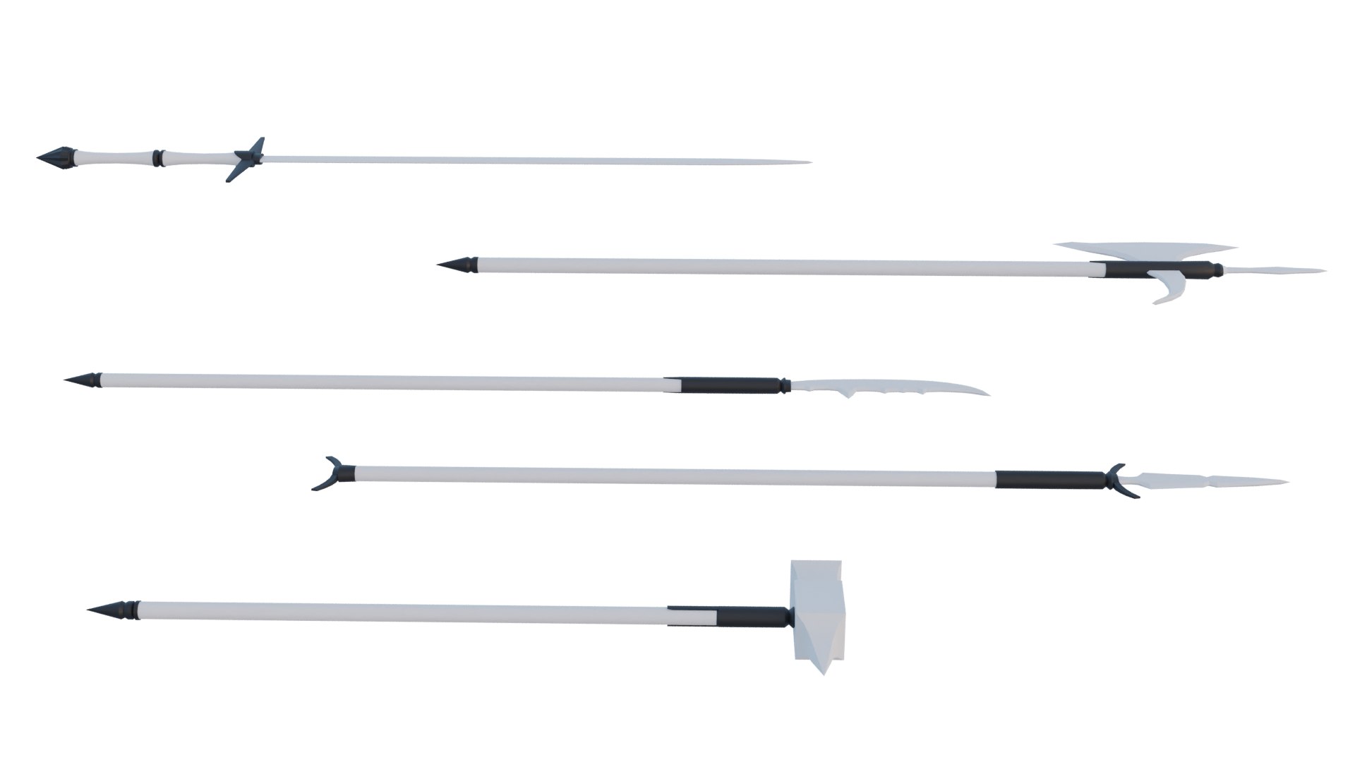 3D Lowpoly Two Handed Melee Pack - TurboSquid 2386731