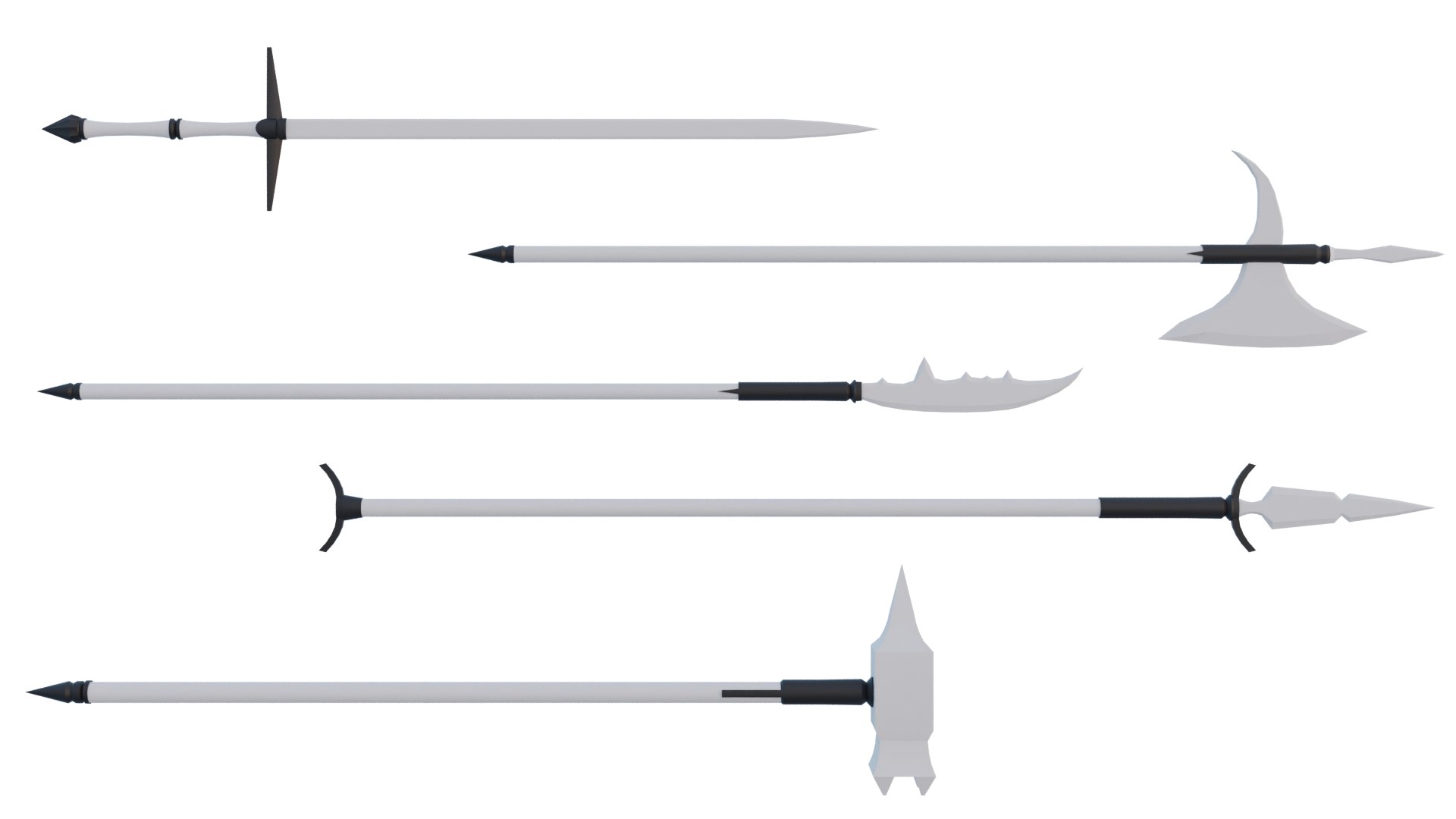 3D Lowpoly Two Handed Melee Pack - TurboSquid 2386731