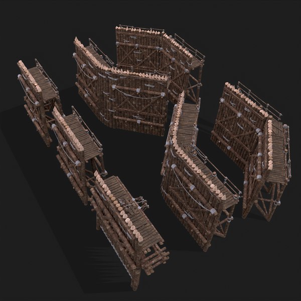 3D model Medieval Modular House Units and Guard Wall - TurboSquid 1769531