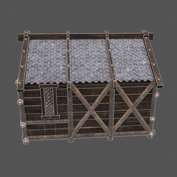 3D model Medieval Modular House Units and Guard Wall - TurboSquid 1769531