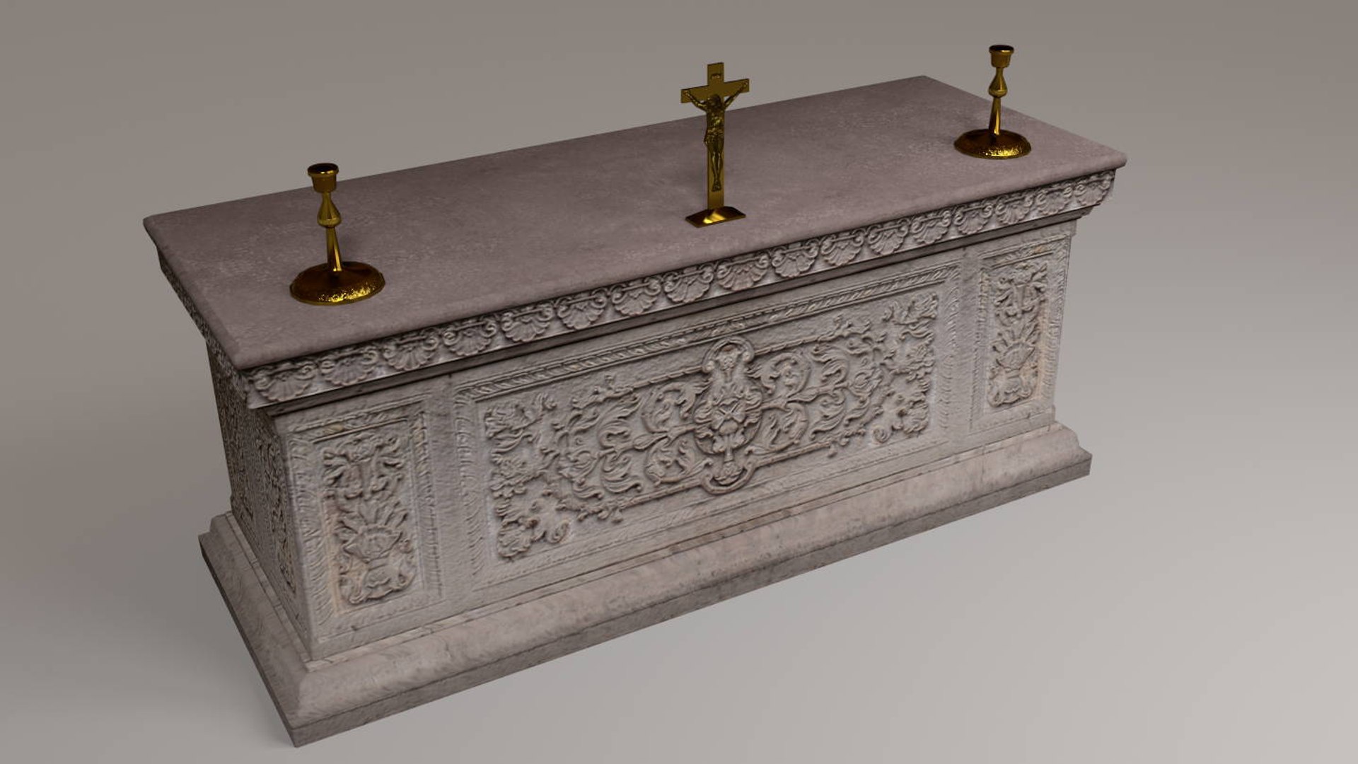 Altar Stone Carved 3d Model